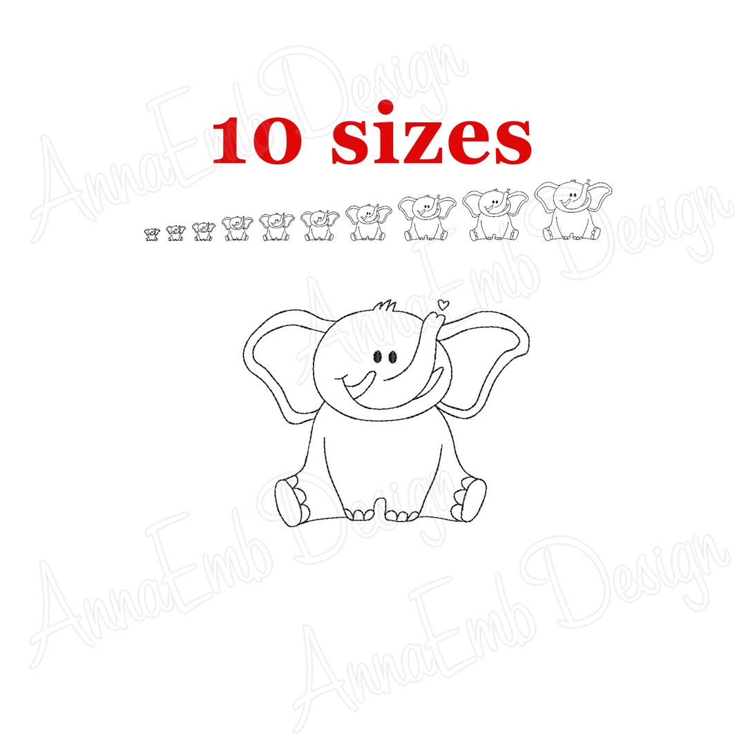 Elephant Embroidery Design. Machine Embroidery Design. Cute Elephant ...