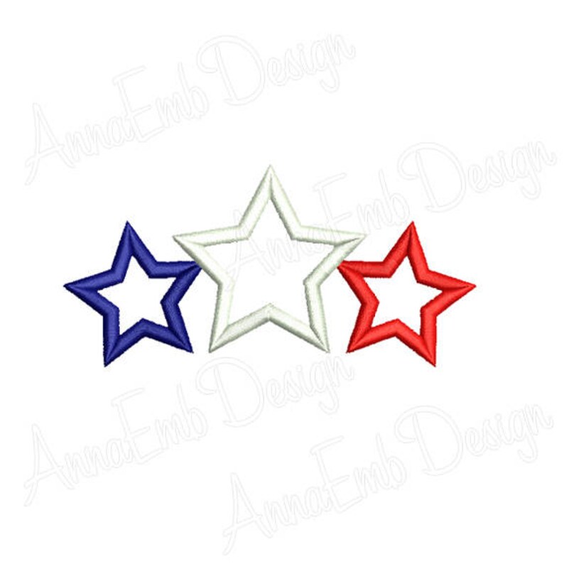 Star Trio Applique Embroidery Design. Patriotic Star - Etsy