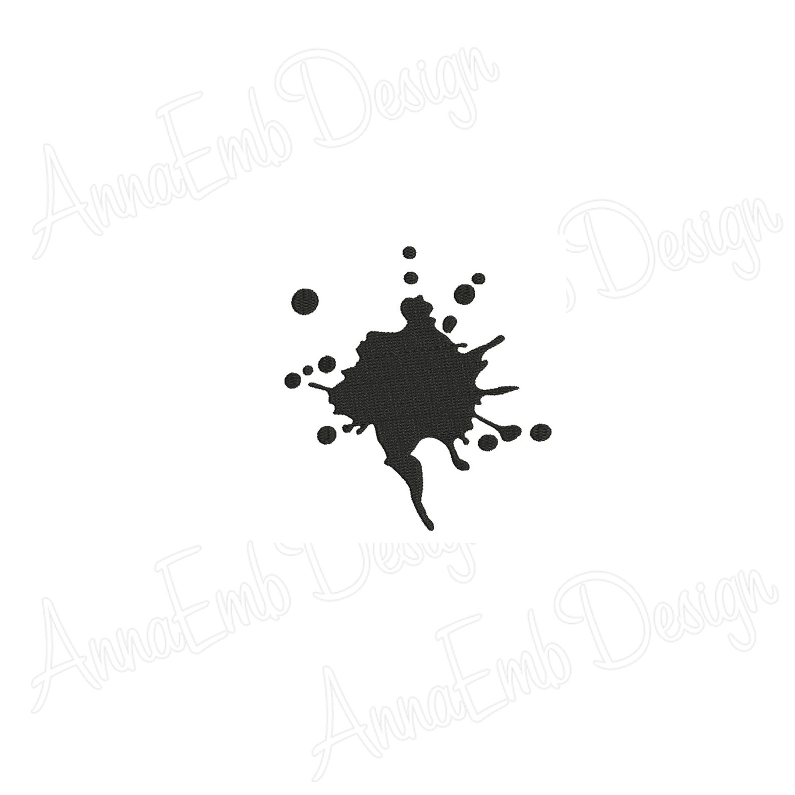 Splash Embroidery Design. Blot Embroidery Design. Paint Blot Embroidery ...