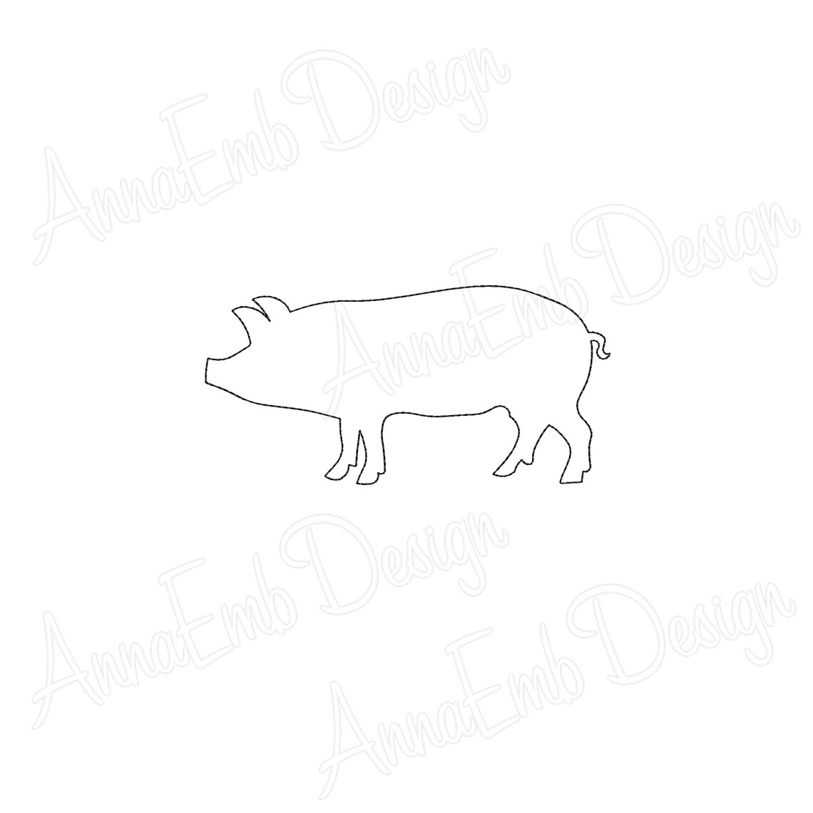 Pig Embroidery Design. Pig Mini Embroidery. Pig Design. Farm | Etsy