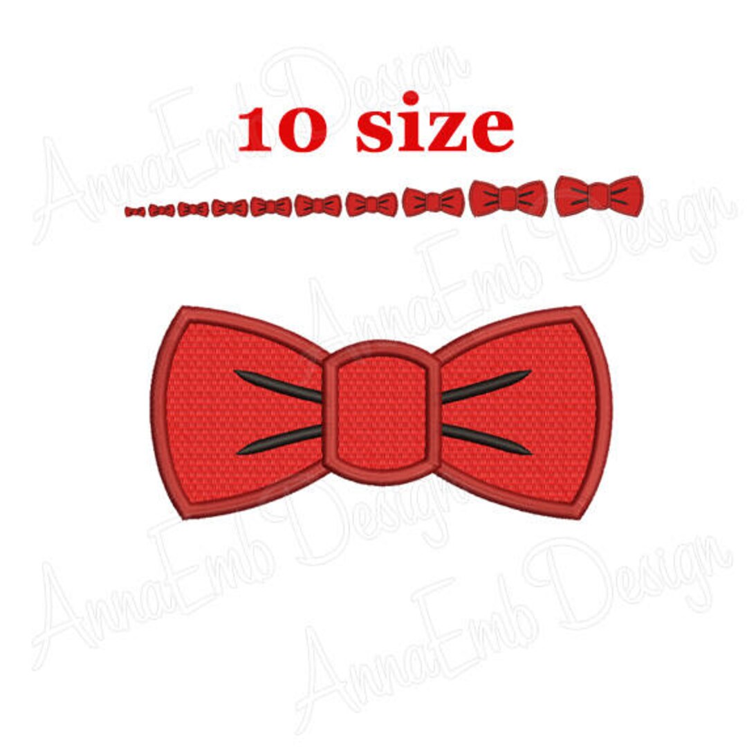 Bow Embroidery Design. Bow Tie Embroidery Design. Bow Mini. Machine ...