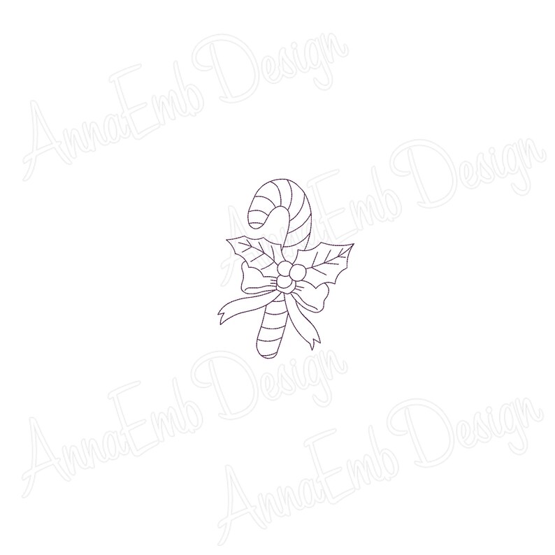 Candy Cane Embroidery Design. Machine Embroidery Designs. Mini | Etsy