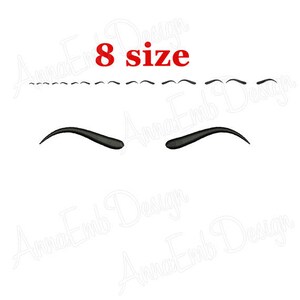 Eyebrow Embroidery Design. Eyes Embroidery Design. Face Embroidery ...