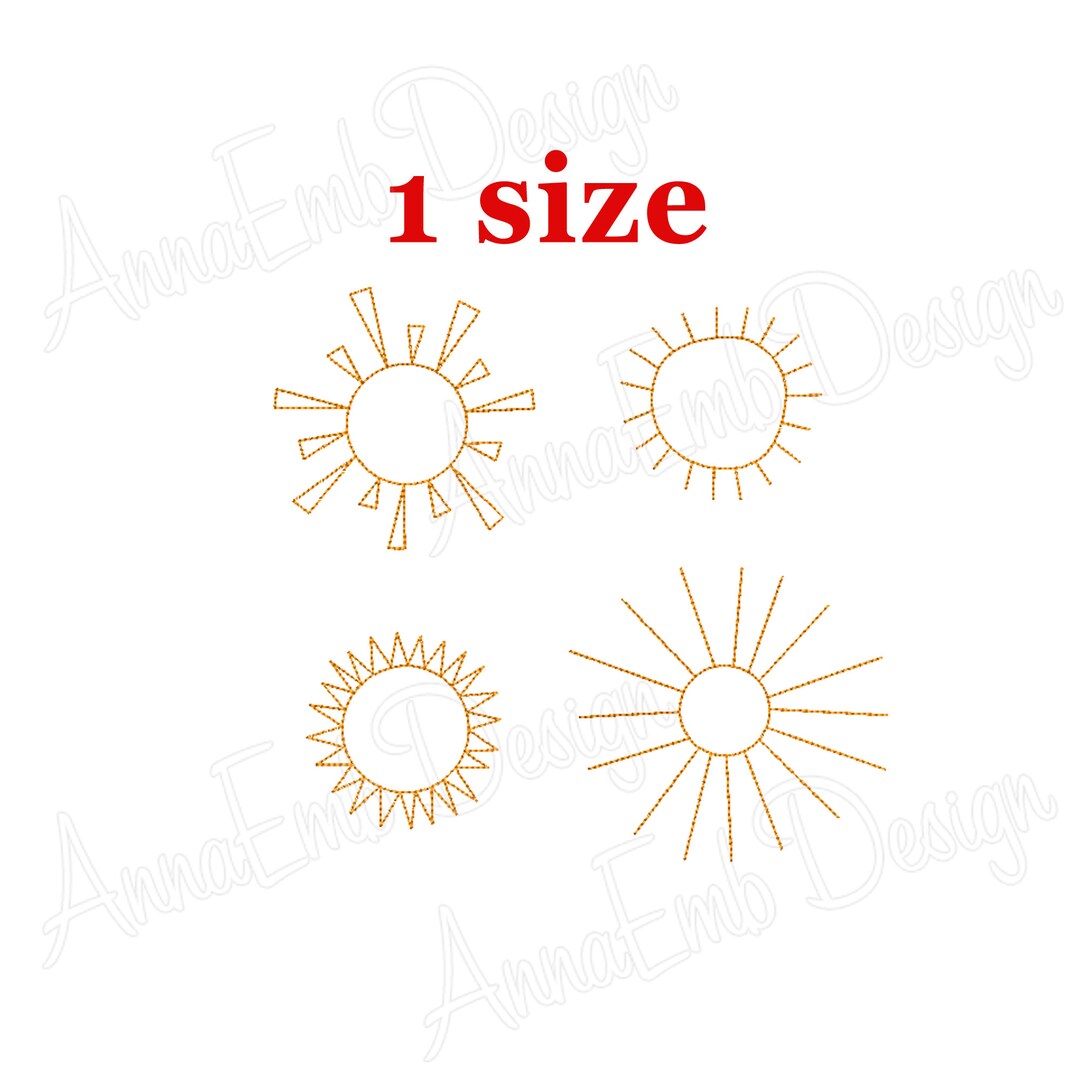 Sun Embroidery Design. Sunshine Design. Sun Mini Embroidery. Sun ...