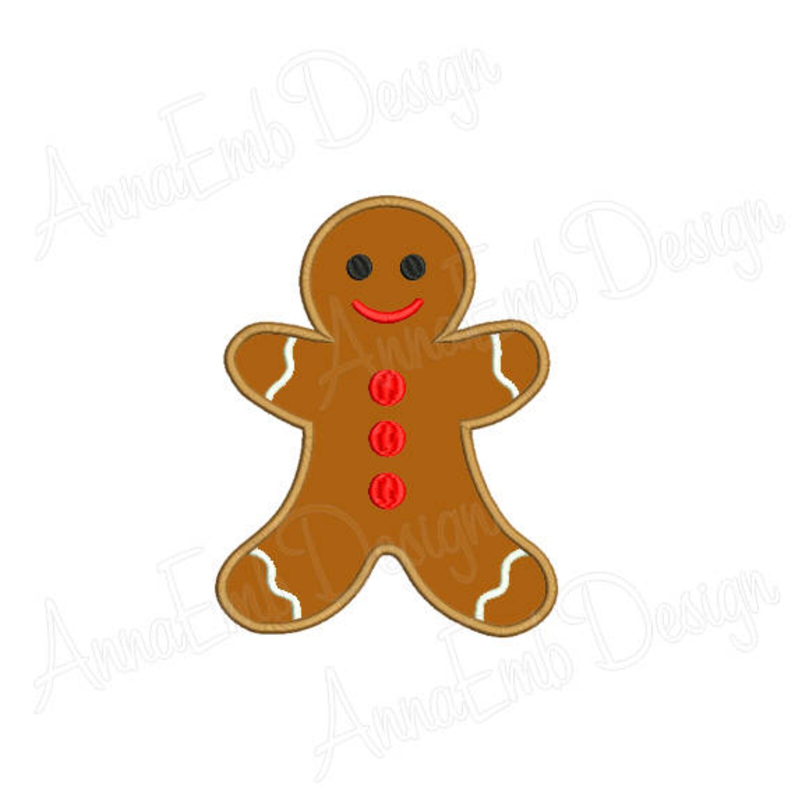 Gingerbread Man Applique Embroidery Design. Mini Gingerbread - Etsy