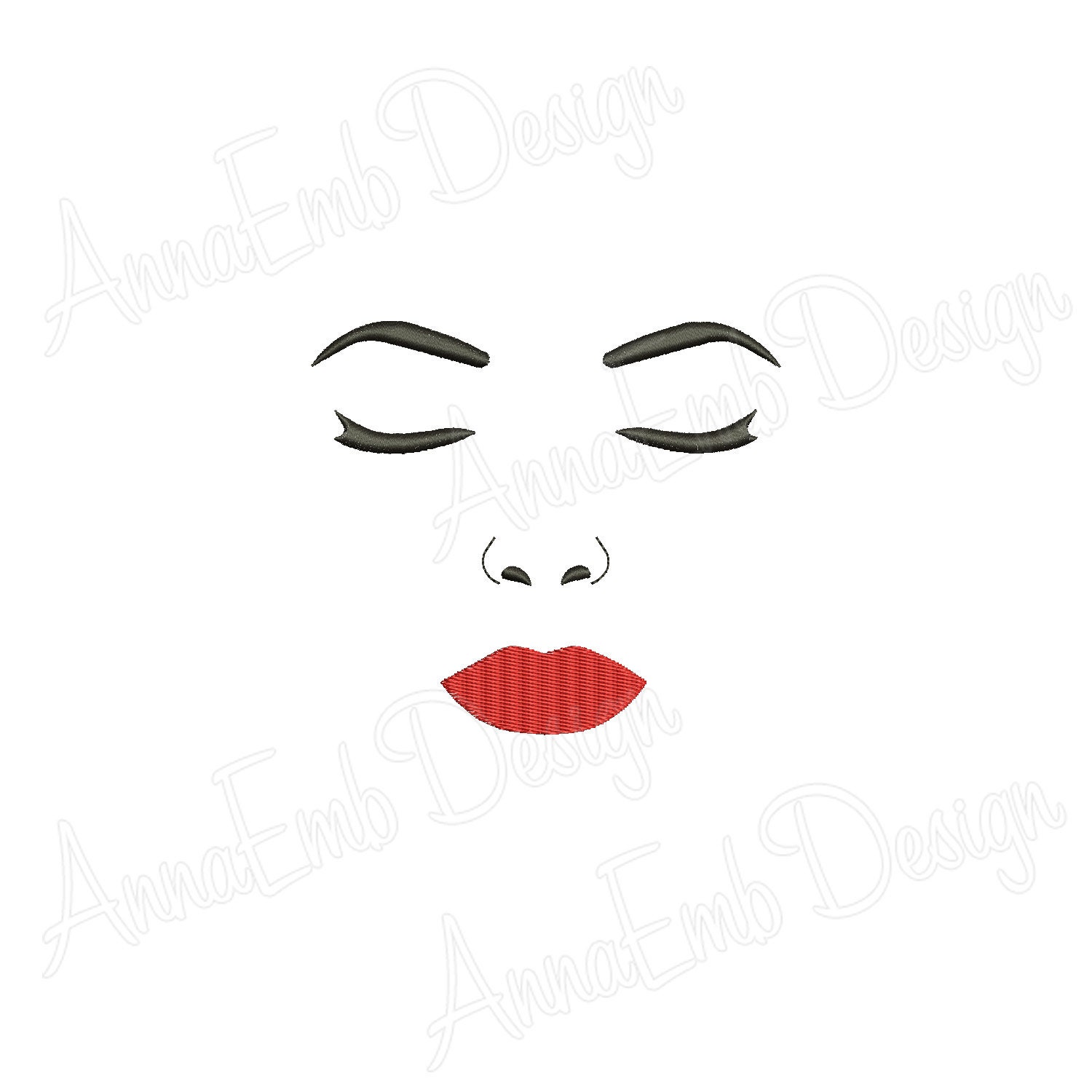 Face Embroidery Design. Machine Embroidery Design. Doll Face | Etsy