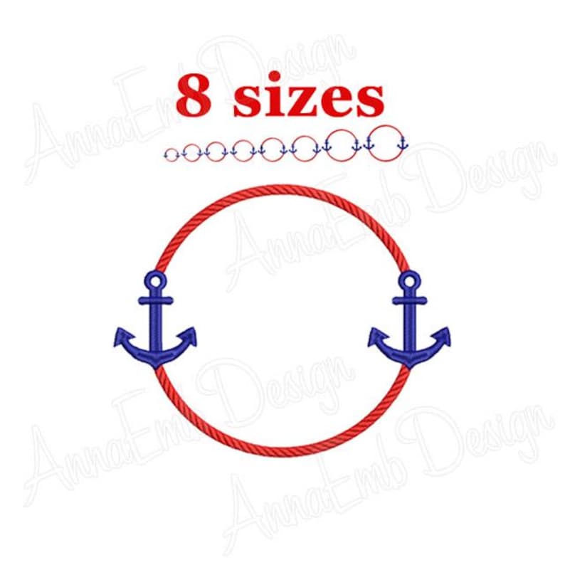 Anchor Monogram Frame Embroidery Design. Anchor Font Frame. Anchor ...