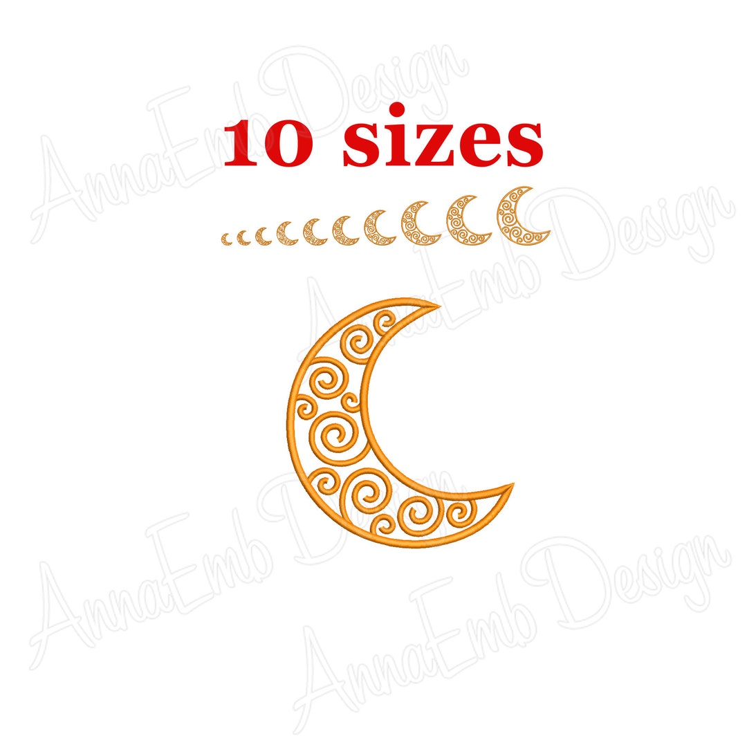 Moon Embroidery Design. Moon Design. Mini Moon. Baby Embroidery ...