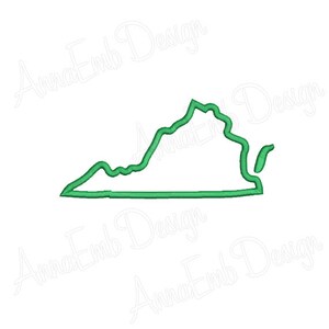 Virginia Applique Embroidery Design. Virginia State Design. Machine ...