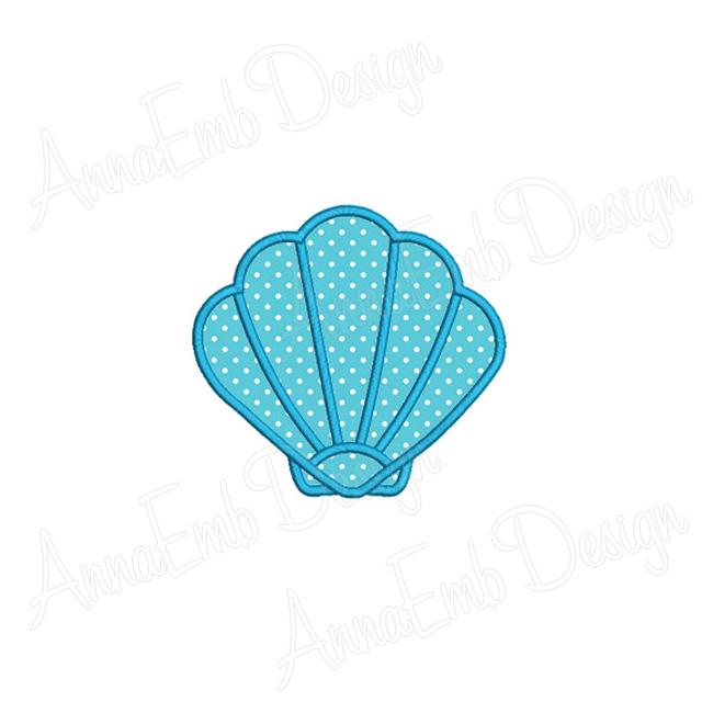 Sea Shell Applique Embroidery Design. Mini Shell. Seashell Design ...
