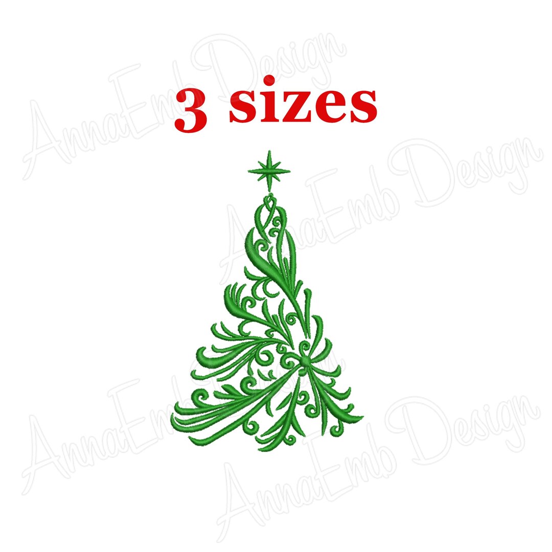 Christmas Tree Embroidery Design. Christmas Embroidery. Tree Embroidery ...