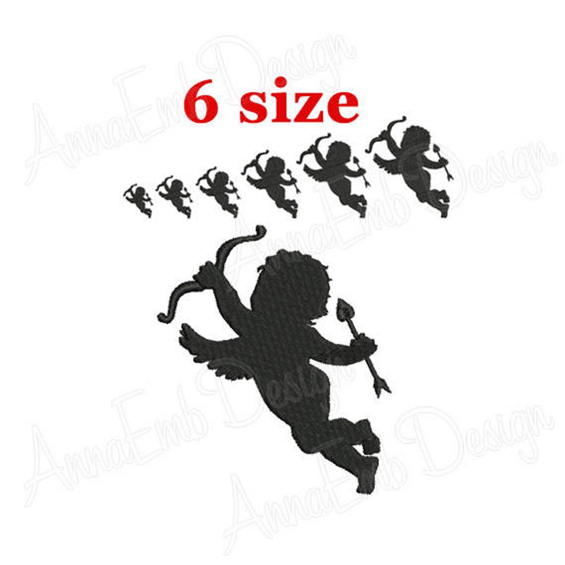 Angel Embroidery Design. Mini Angel. Angel Silhouette. - Etsy