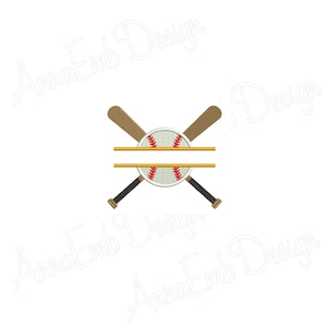 Split Baseball Embroidery Design. Mini Baseball. Softball Design ...