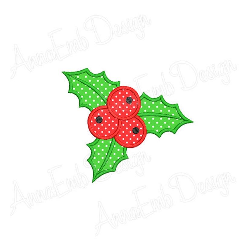 Holly Berry Christmas Applique Embroidery Design. Holly Berry | Etsy