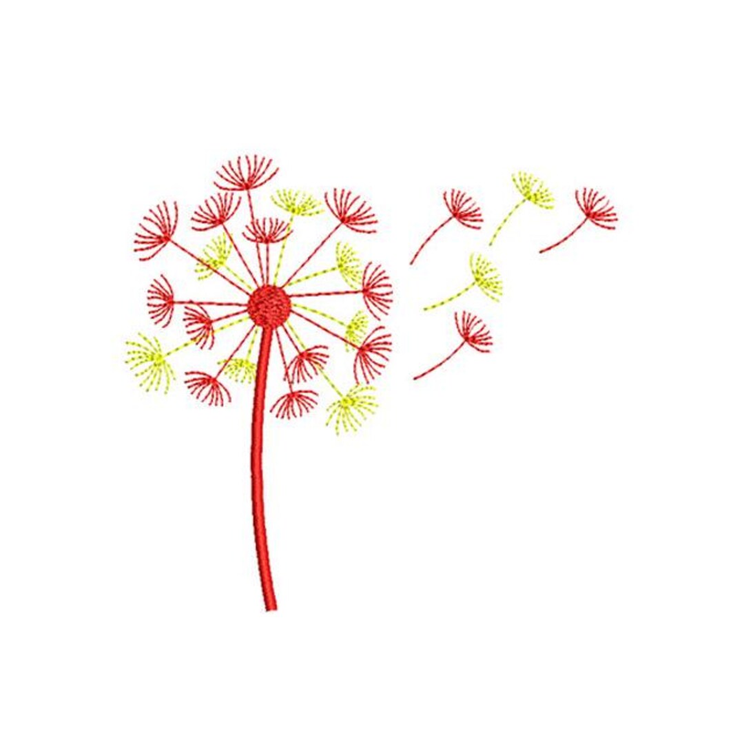Dandelion Embroidery Design. Dandelion Machine Embroidery. Pattern ...