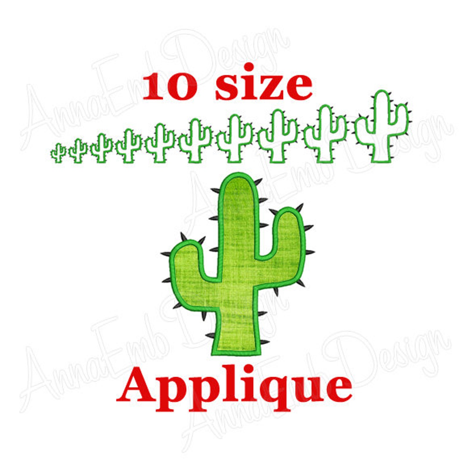 Cactus Applique Embroidery Design. Cactus Embroidery Design. - Etsy