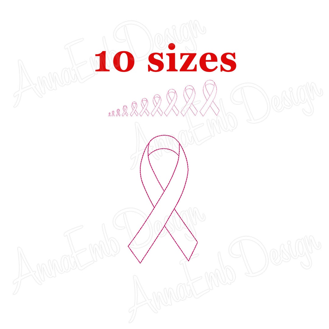 Cancer Awareness Ribbon Embroidery Design. Cancer Ribbon Silhouette ...
