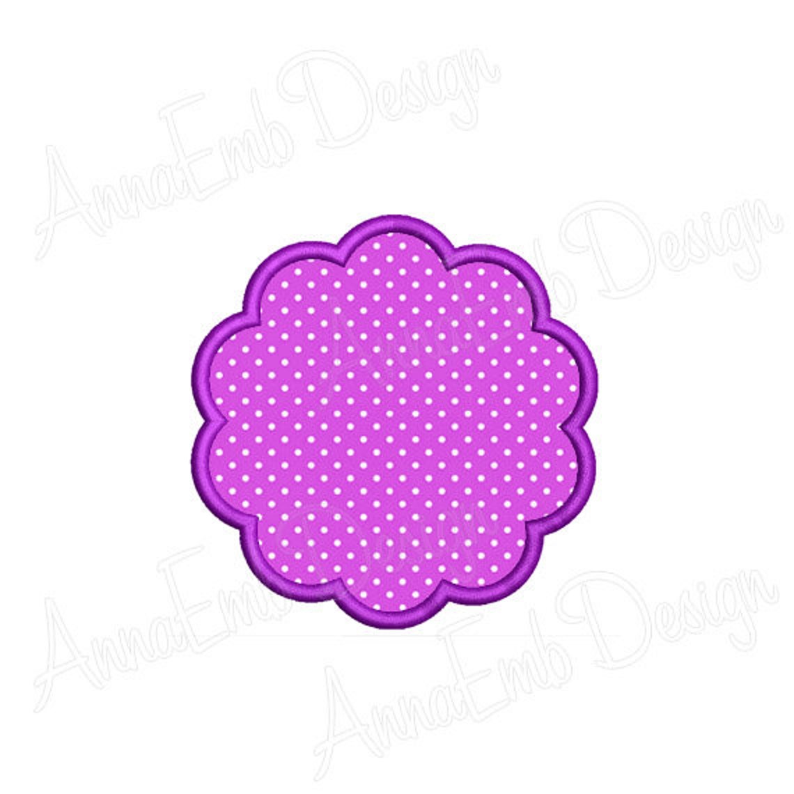 Scallop Circle Applique Embroidery Design. Scalloped Frame - Etsy