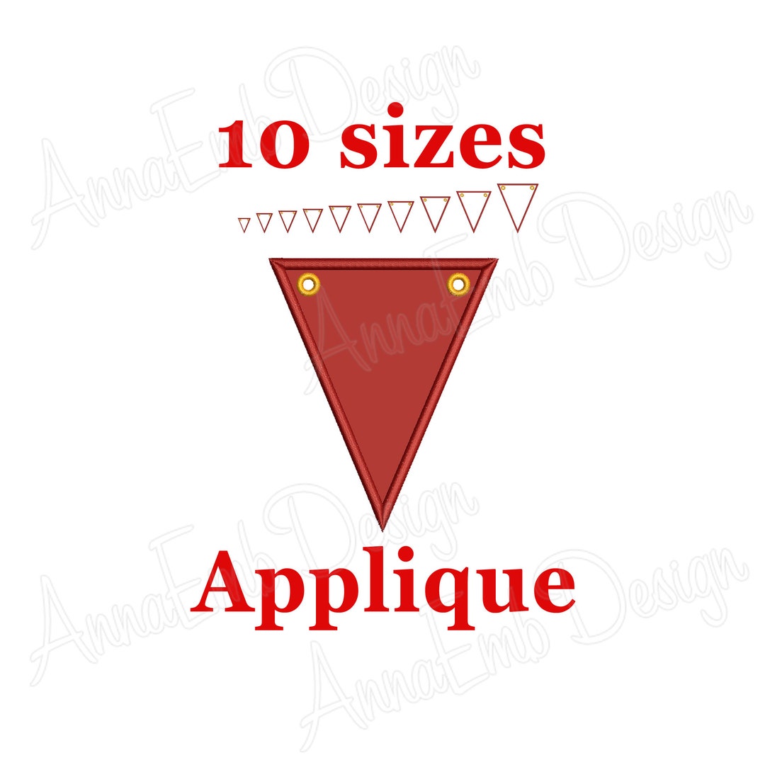 Triangle Banner Embroidery Design. Triangle Applique Embroidery Design ...