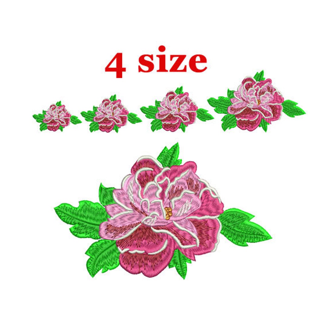 Peony Embroidery Design. Rose Embroidery Design. Flower Embroidery ...