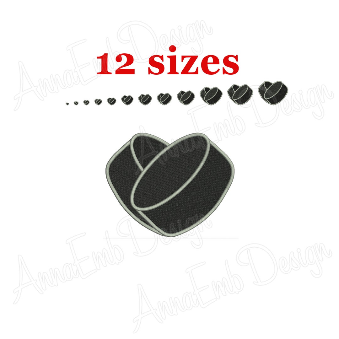 Heart Hockey Puck Embroidery Design Hockey Puck Design Machine ...