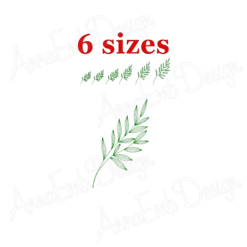 Leaf Embroidery Design. Branch With Leaves Embroidery Design. | Etsy
