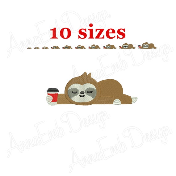 Sloth Embroidery Design. Mini Sloth. Machine Embroidery | Etsy