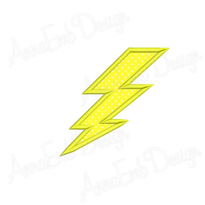 Lightning Bolt Applique Embroidery Design. Machine Embroidery. | Etsy