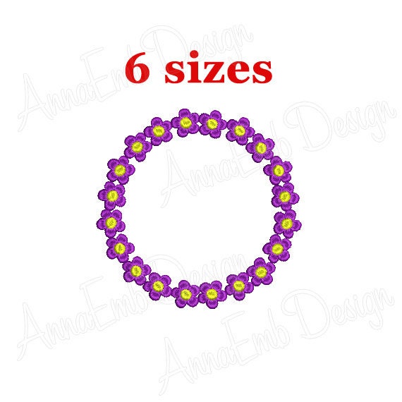 Flower Monogram Frame Embroidery Design. Flower Wreath Frame - Etsy