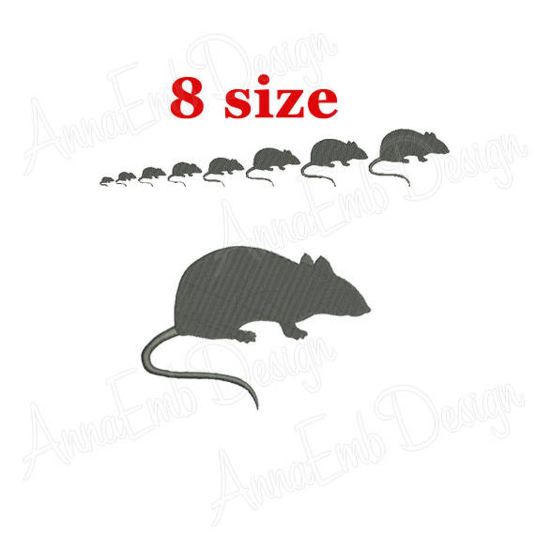 Rat Embroidery Design. Mouse Embroidery Design. Rat Silhouette. Rat ...