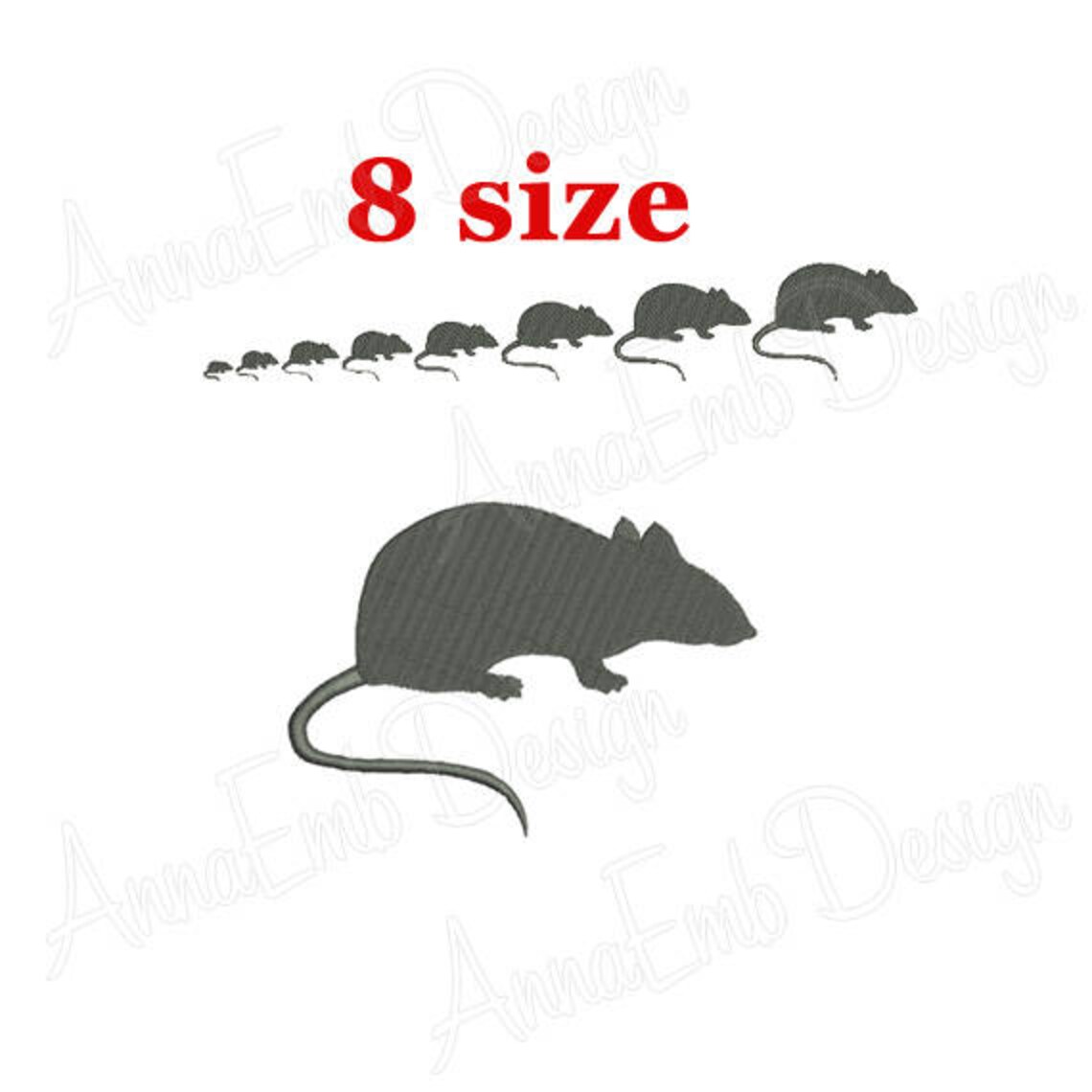 Rat Embroidery Design. Mouse Embroidery Design. Rat | Etsy