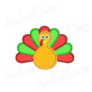 Turkey Applique Embroidery Design. Thanksgiving Turkey Embroidery ...
