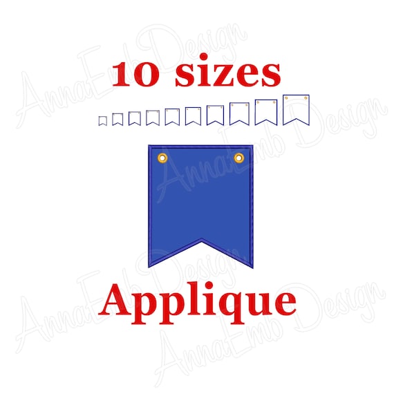 Banner Embroidery Design. Banner Applique Embroidery Design. - Etsy