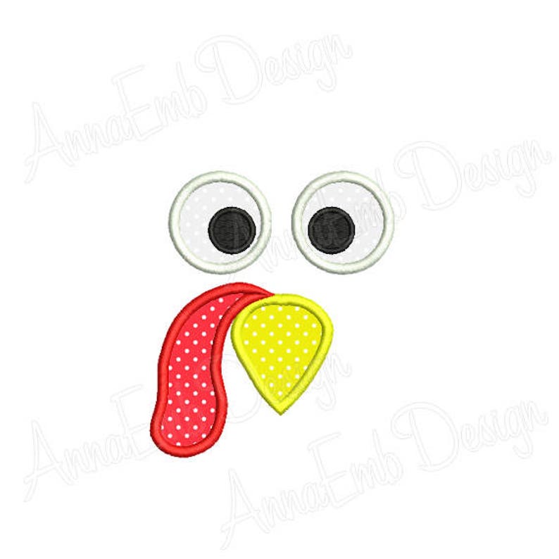 Turkey Face Applique Embroidery Design. Thanksgiving Turkey - Etsy