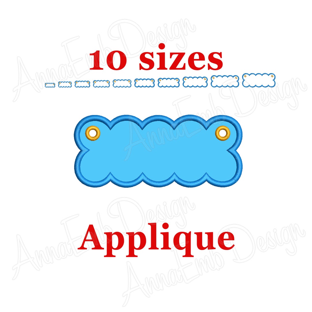 Scallop Banner Embroidery Design. Banner Applique Embroidery Design ...