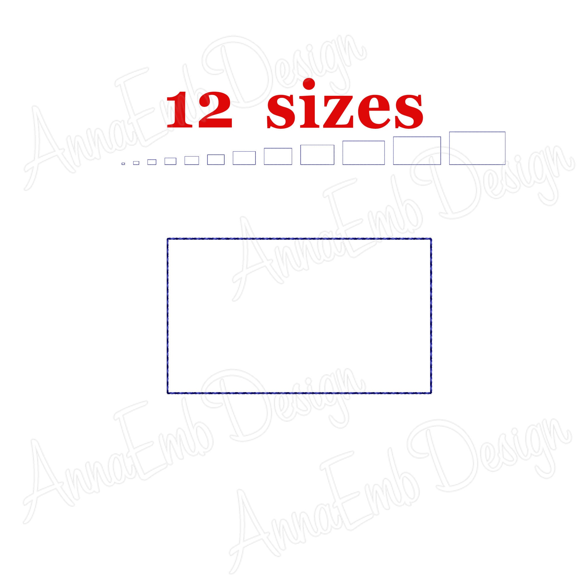 Rectangle Embroidery Design. Machine Embroidery Design. Mini Rectangle ...