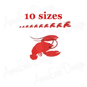 Lobster Embroidery Design. Lobster Silhouette. Lobster Mini Embroidery ...