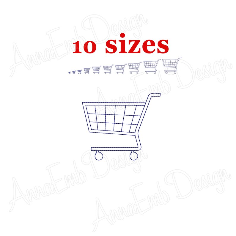 Shopping Cart Embroidery Design. Shopping Cart Mini - Etsy
