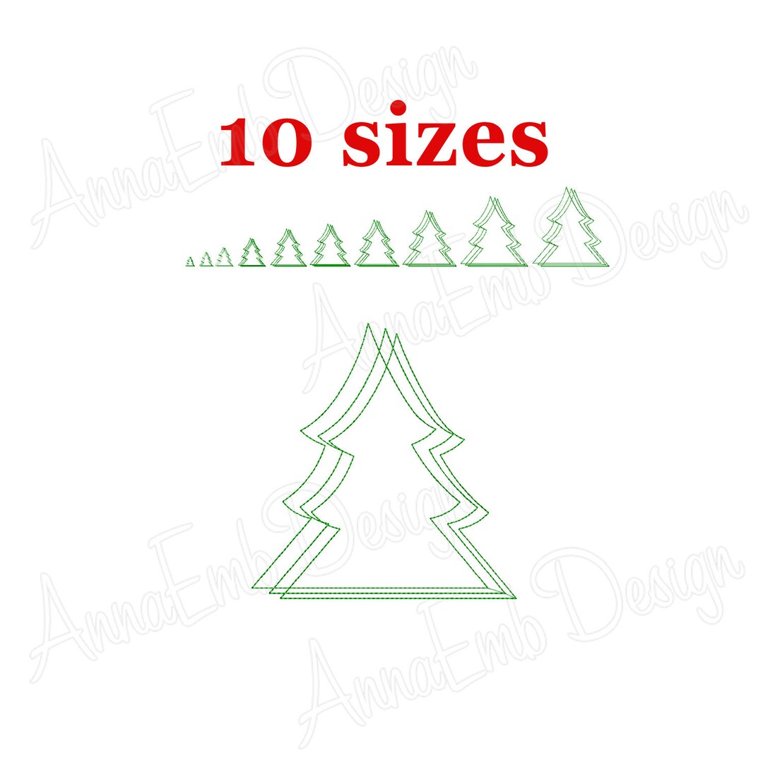 Christmas Tree Embroidery Design. Tree Mini. Camping Embroidery ...