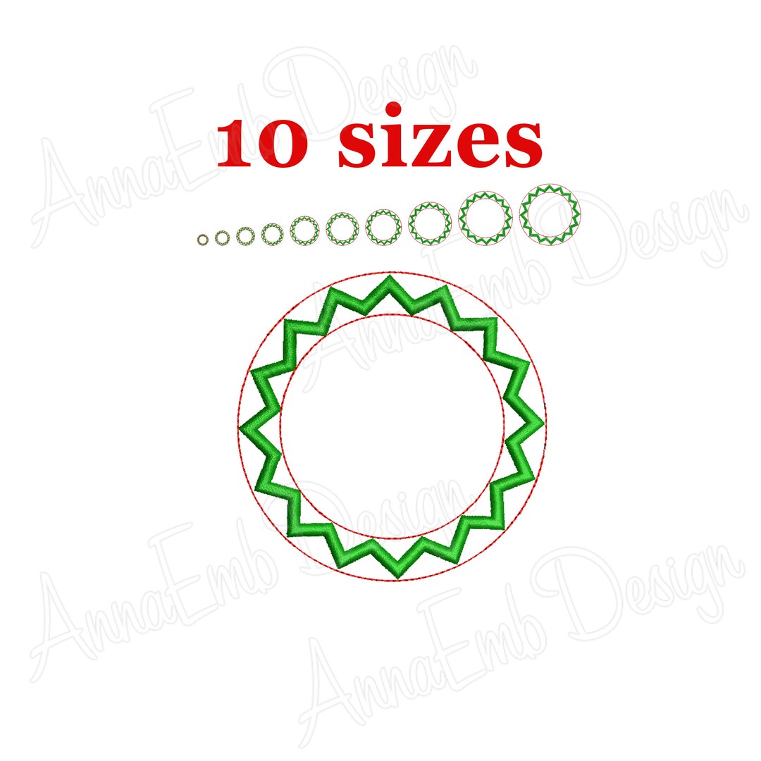 Circle Embroidery Design, Frame Monogram (instant Download) - Etsy