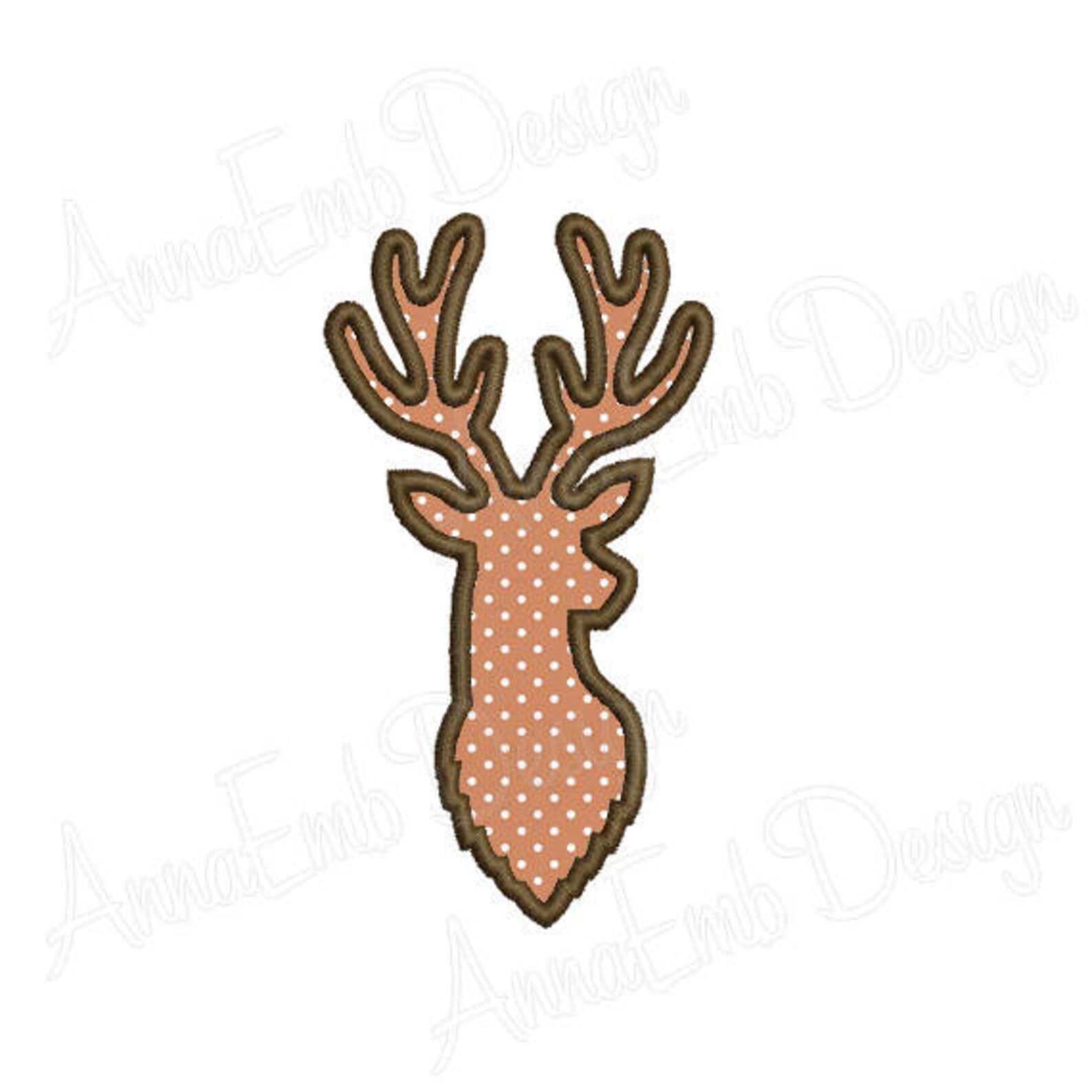 Deer Head Applique Embroidery Design. Deer Head Mini. Deer | Etsy
