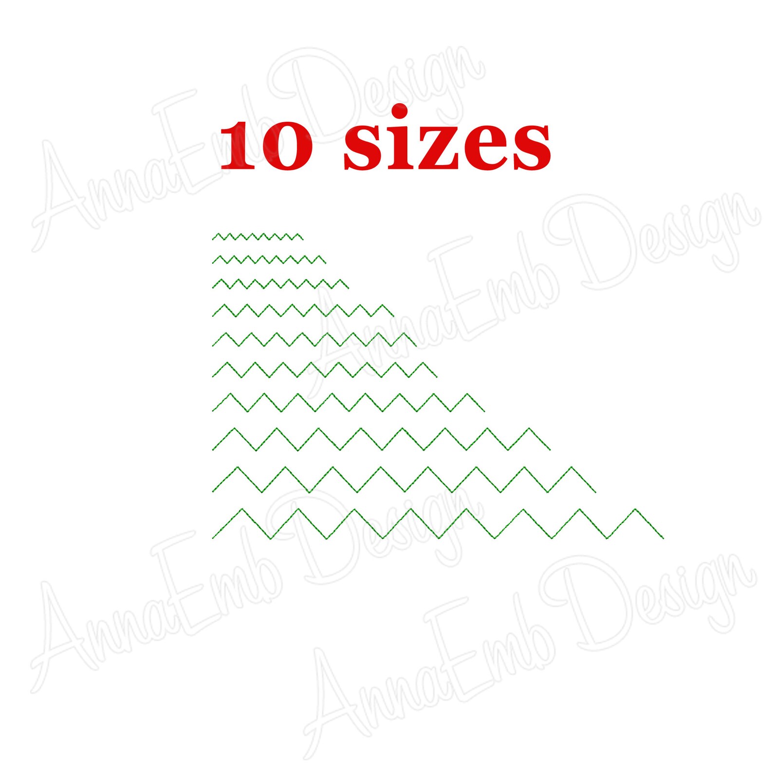 Zigzag Line Embroidery Design. Mini Zigzag Line Embroidery. - Etsy