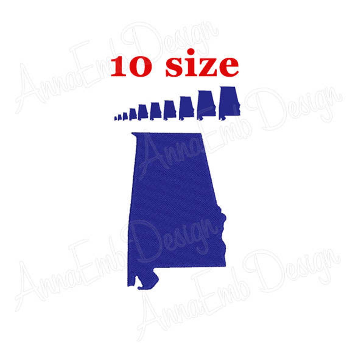 Alabama Embroidery Design. Alabama State Design. Machine - Etsy