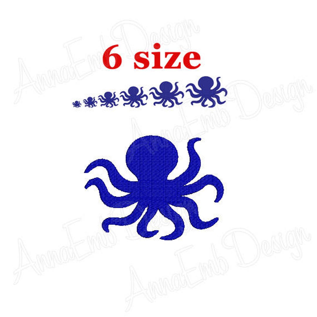 Octopus Embroidery Design. Octopus Silhouette. Octopus Mini Embroidery ...
