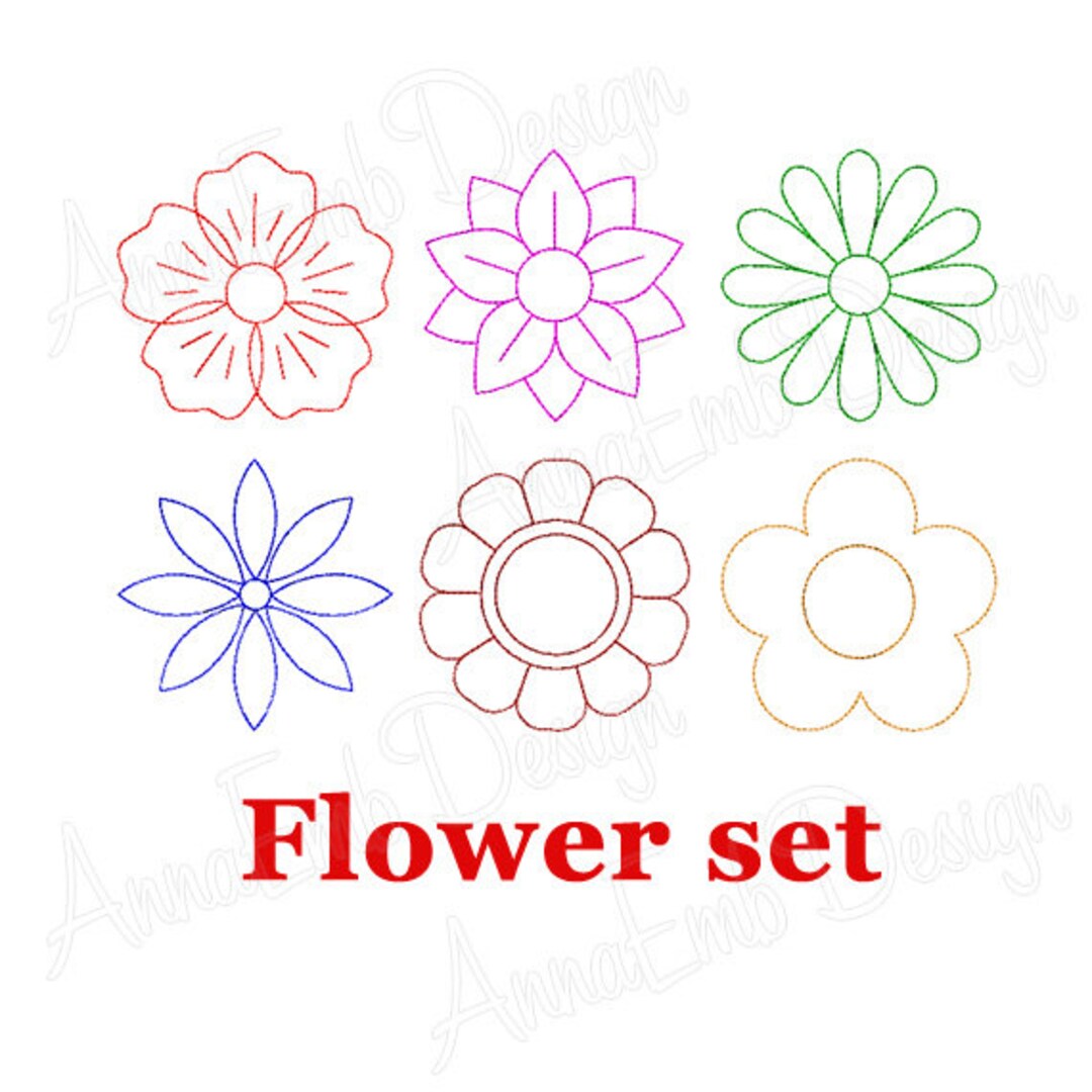Flower Embroidery Design. Flower Design. Machine Embroidery Design ...