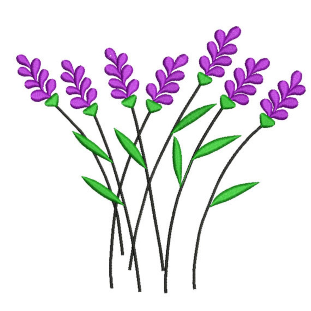 Lavender Embroidery Design. Flower Embroidery. Flower Machine ...