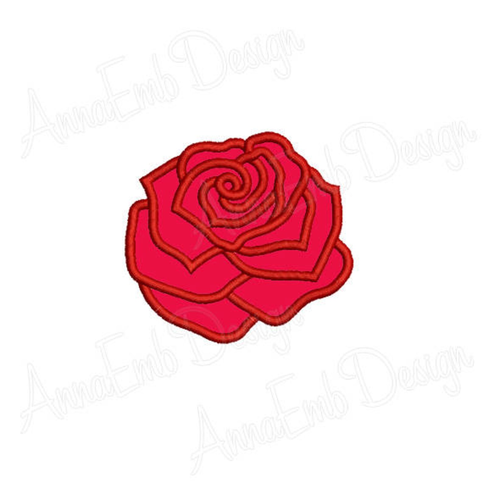 Rose Applique Embroidery Design. Flower Applique Design. - Etsy