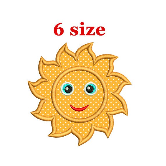 Sun Applique Embroidery Design. Sun Mini Applique Sun - Etsy