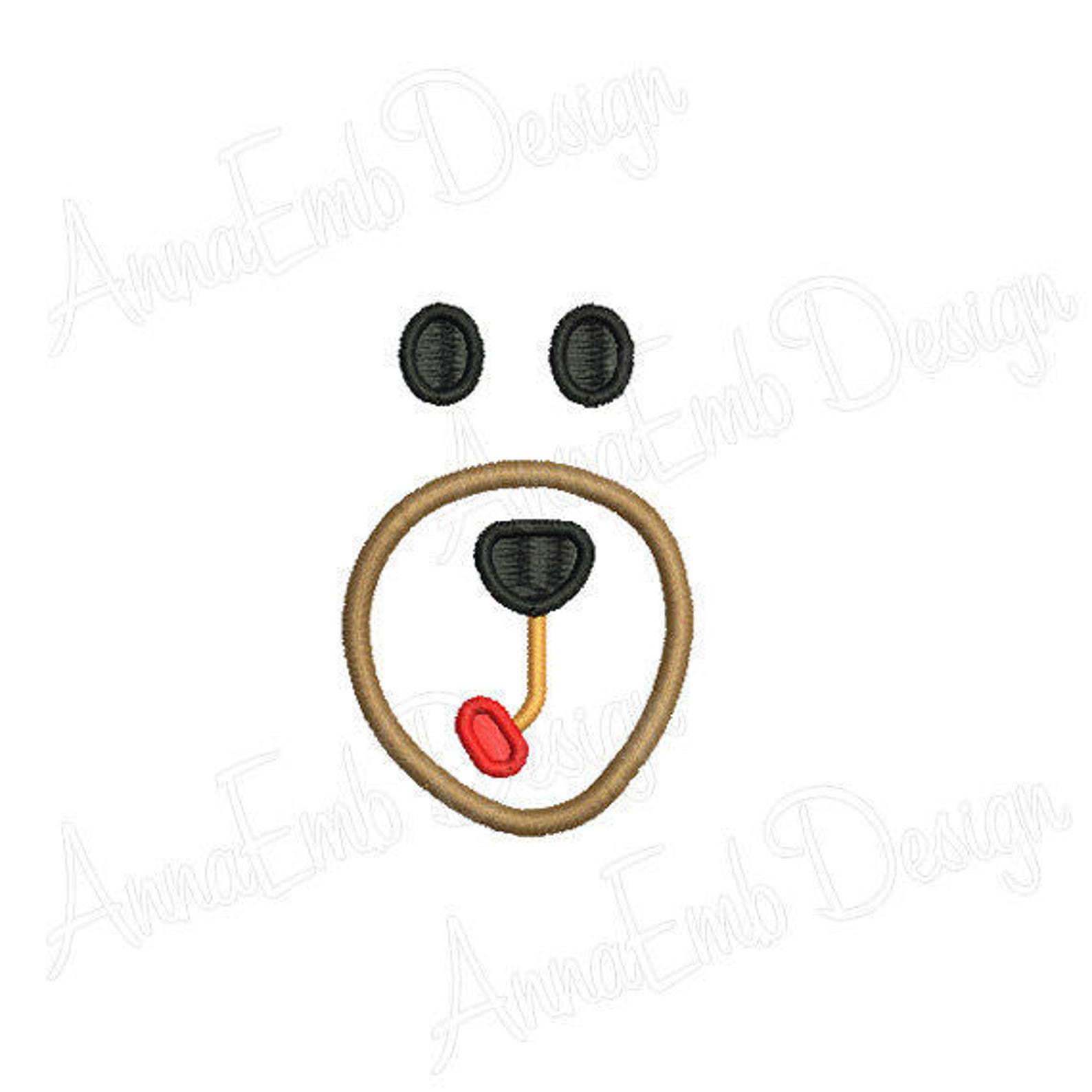 Face Embroidery Design. Face Applique Machine Embroidery - Etsy