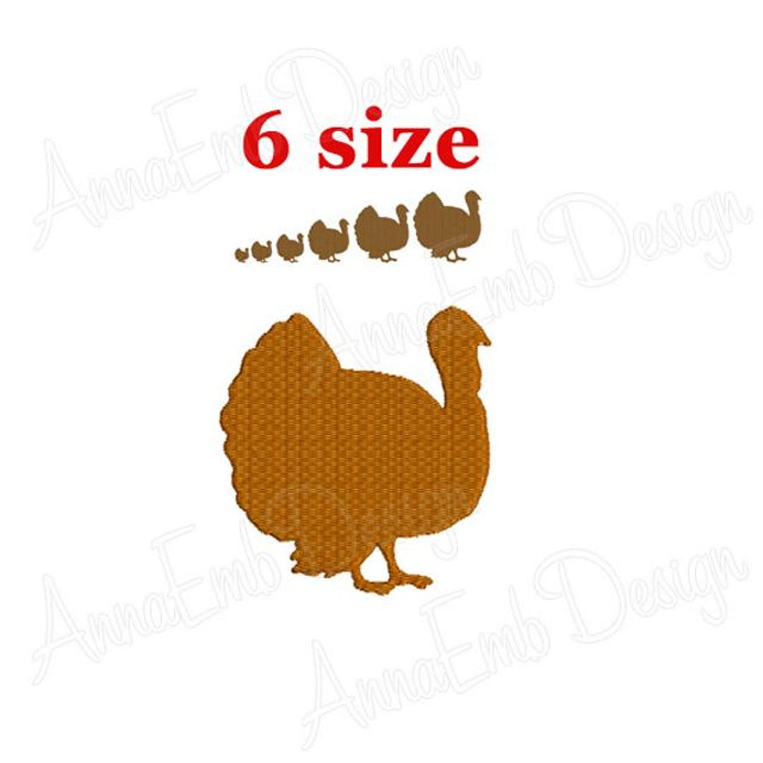 Turkey Embroidery Design. Turkey Silhouette. Thanksgiving Turkey ...